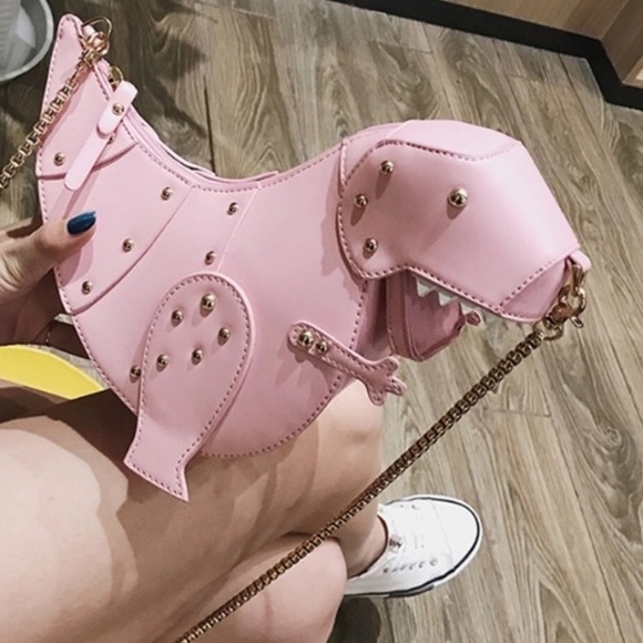 Bags | Leather Pink Dinosaur Bag | Poshmark